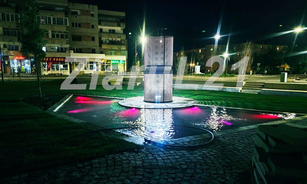 Fântâna arteziană și Monumentul Eroilor din Centrul Municipiului Câmpia ...